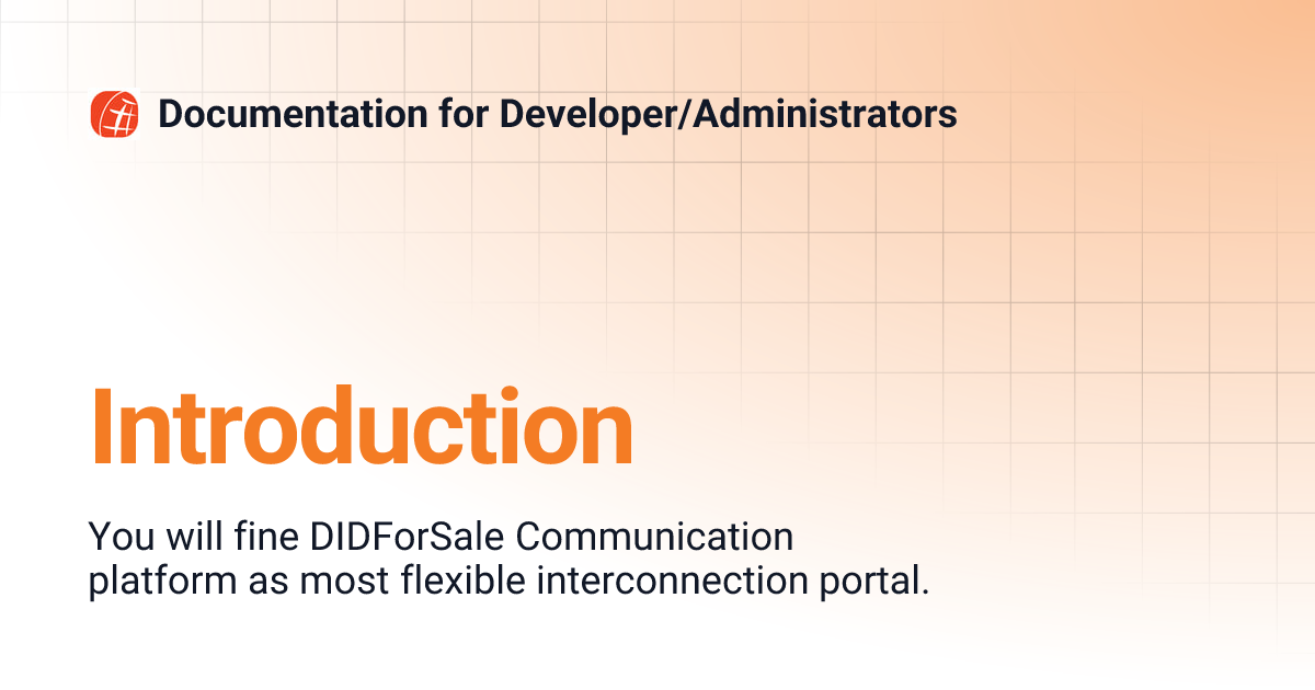 Introduction | Documentation for Developer/Administrators